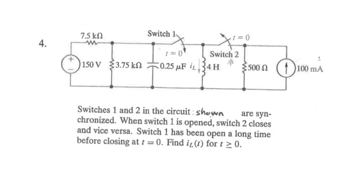 Solved Switches 1 and 2 in the circuit: shown are | Chegg.com