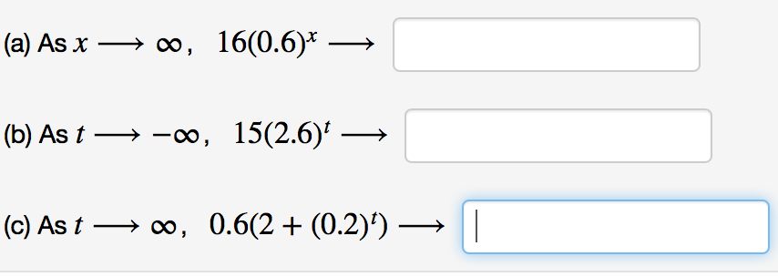 Solved A. Find the long run behavior of each of the | Chegg.com