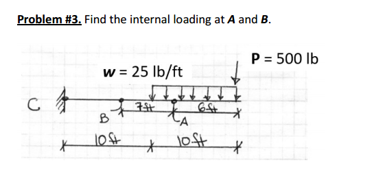 Solved Find the internal loading at A and B. | Chegg.com