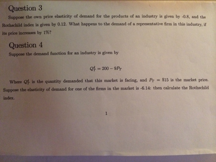 Solved Suppose the own price elasticity of demand for the | Chegg.com