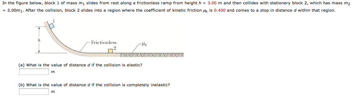 Solved In the figure below, block 1 of mass mi slides from | Chegg.com