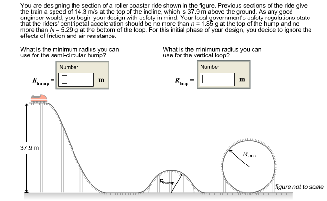 Solved You are designing the section of a roller coaster | Chegg.com