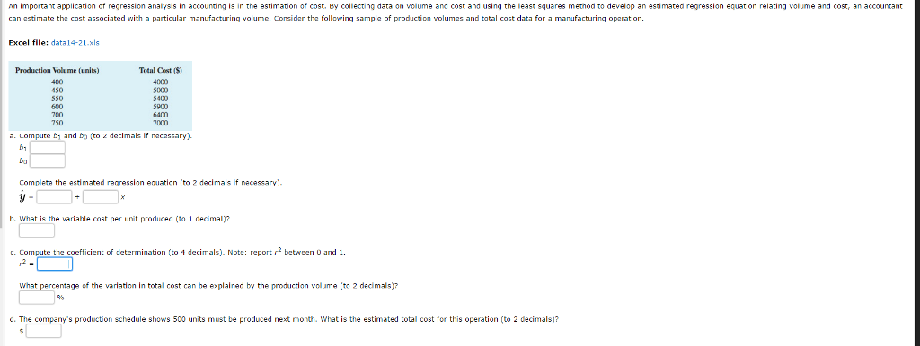 Solved An Important application of regression analysis in | Chegg.com