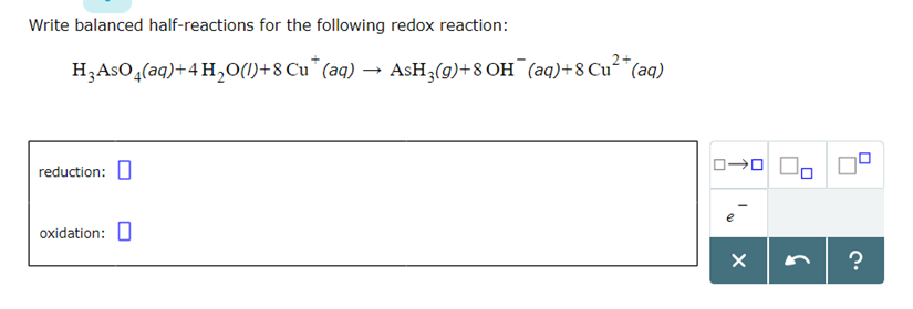 Solved Write balanced half-reactions for the following redox | Chegg.com