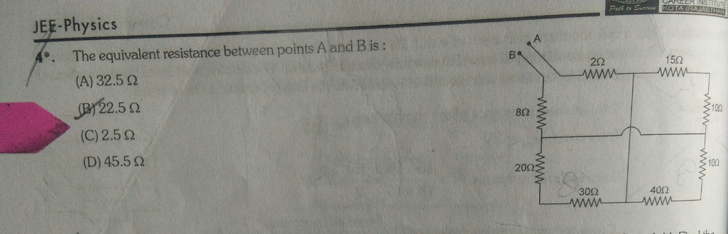 Solved JEE-Physics *. The equivalent resistance between | Chegg.com