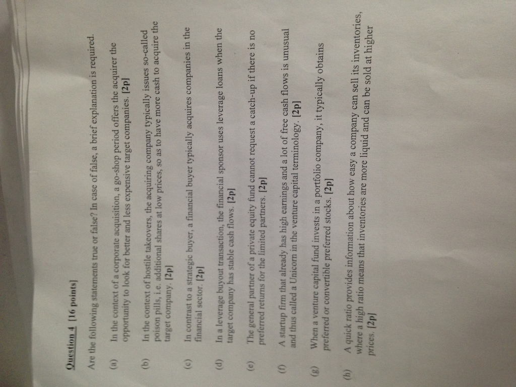 Solved Are the following statements true or false? In case | Chegg.com