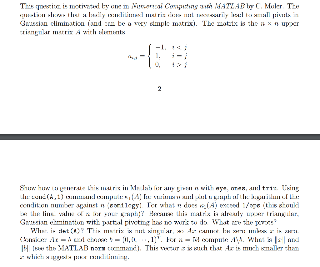 Solved This question is motivated by one in Numerical | Chegg.com