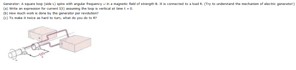 Solved A square loop (side L) spins with angular frequency | Chegg.com