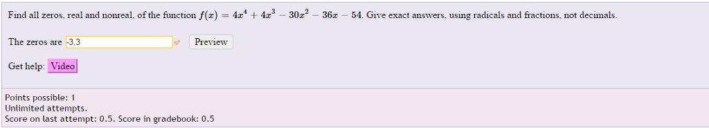 Solved Find all zeros, real and nonreal, of the function. | Chegg.com