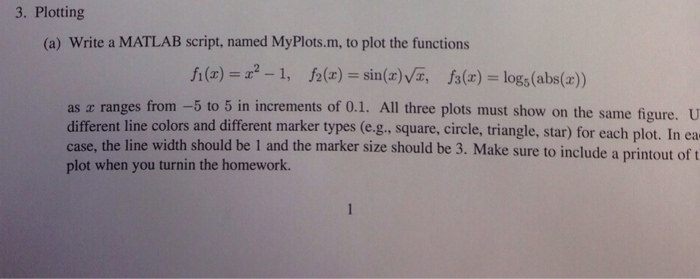 Write A Matlab Script Named Myplotsm To Plot The 