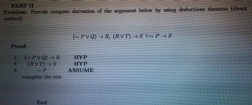 Solved PART II Problens Proride coupate derivalion of the | Chegg.com