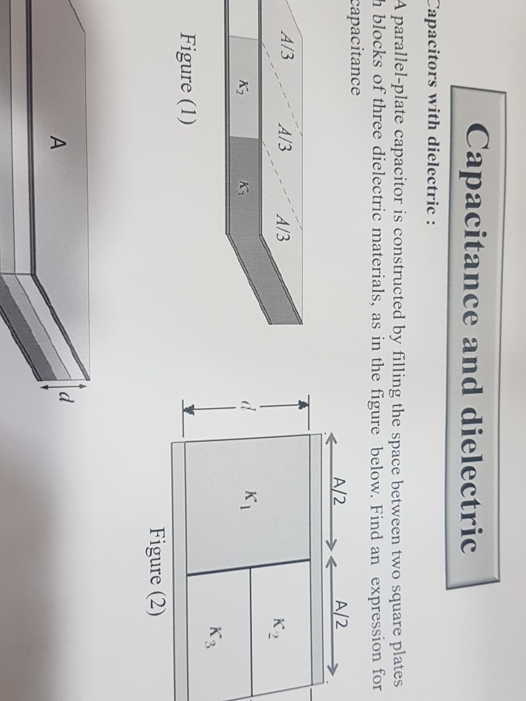 Solved Capacitance and dielectric Capacitors with | Chegg.com