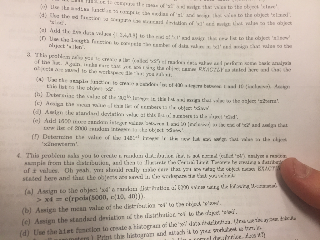 Solved This problem asks you to create a list (called 'x2') | Chegg.com