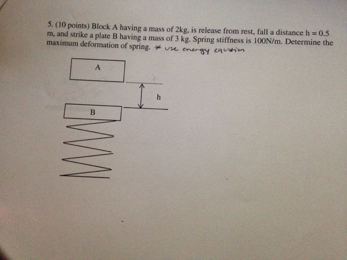 Solved Block A having a mass of 2kg, is release from rest, | Chegg.com