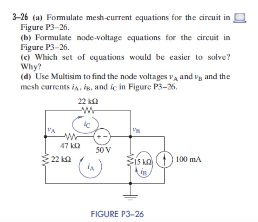 Solved 3-26 (a) Formulate mesh-current equations for the | Chegg.com Solved 3-26 (a) Formulate mesh-current equations for the | Chegg.com
