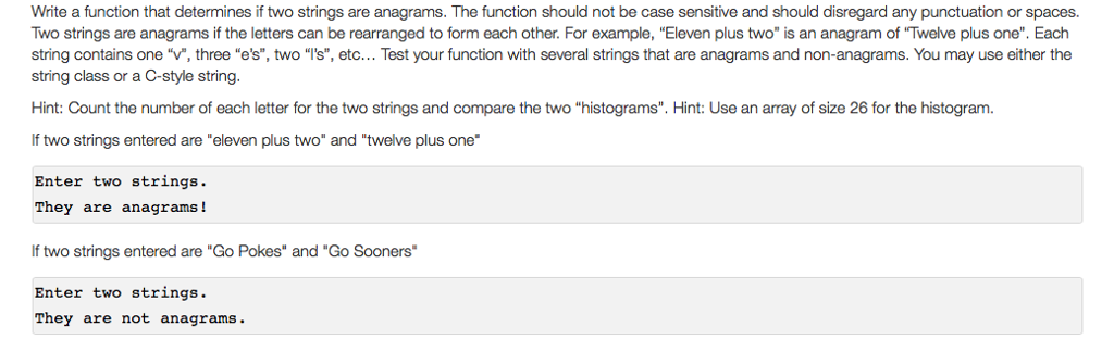 Solved Write A Function That Determines If Two Strings Are 3490