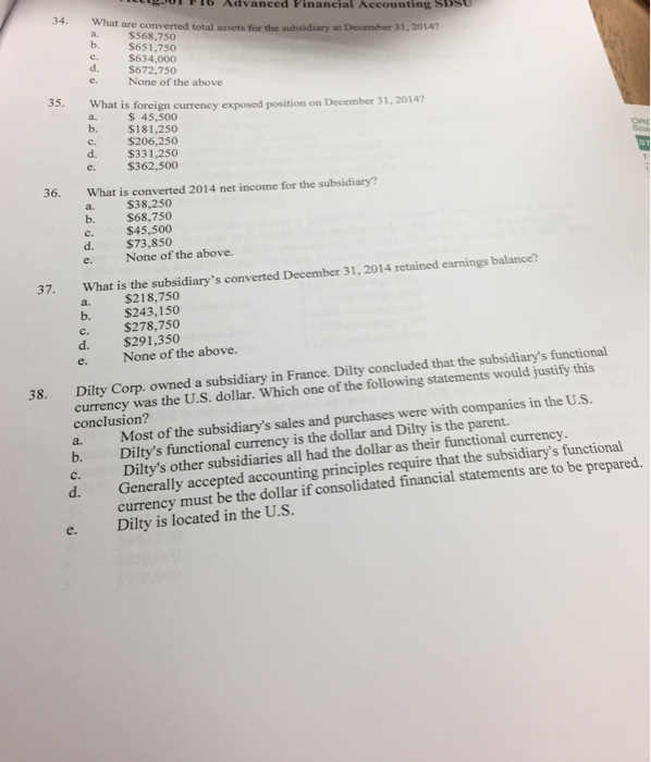 Solved Use the following information to answer questions | Chegg.com