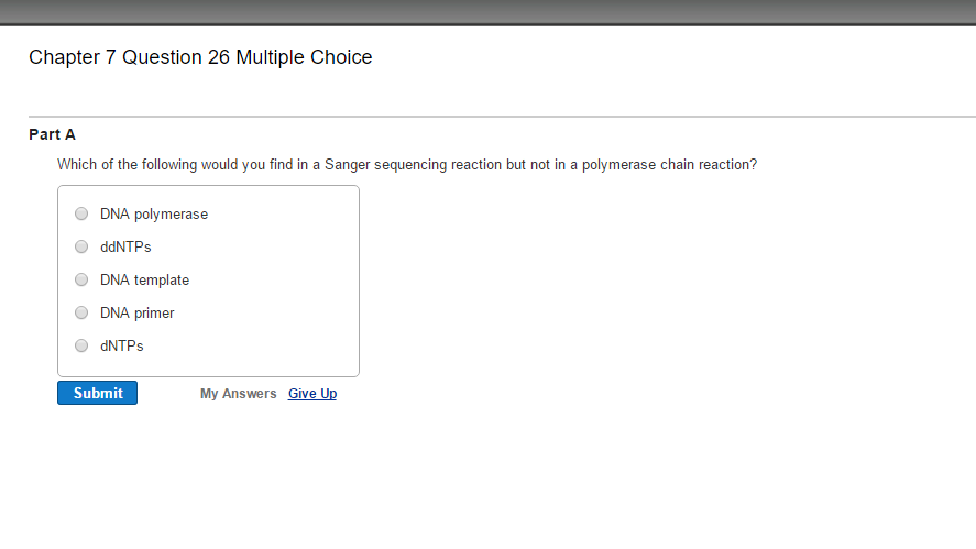 Solved Which of the following would you find in a Sanger | Chegg.com