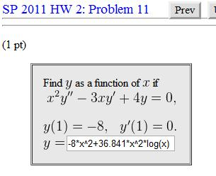 Solved Find y as a function of x if | Chegg.com