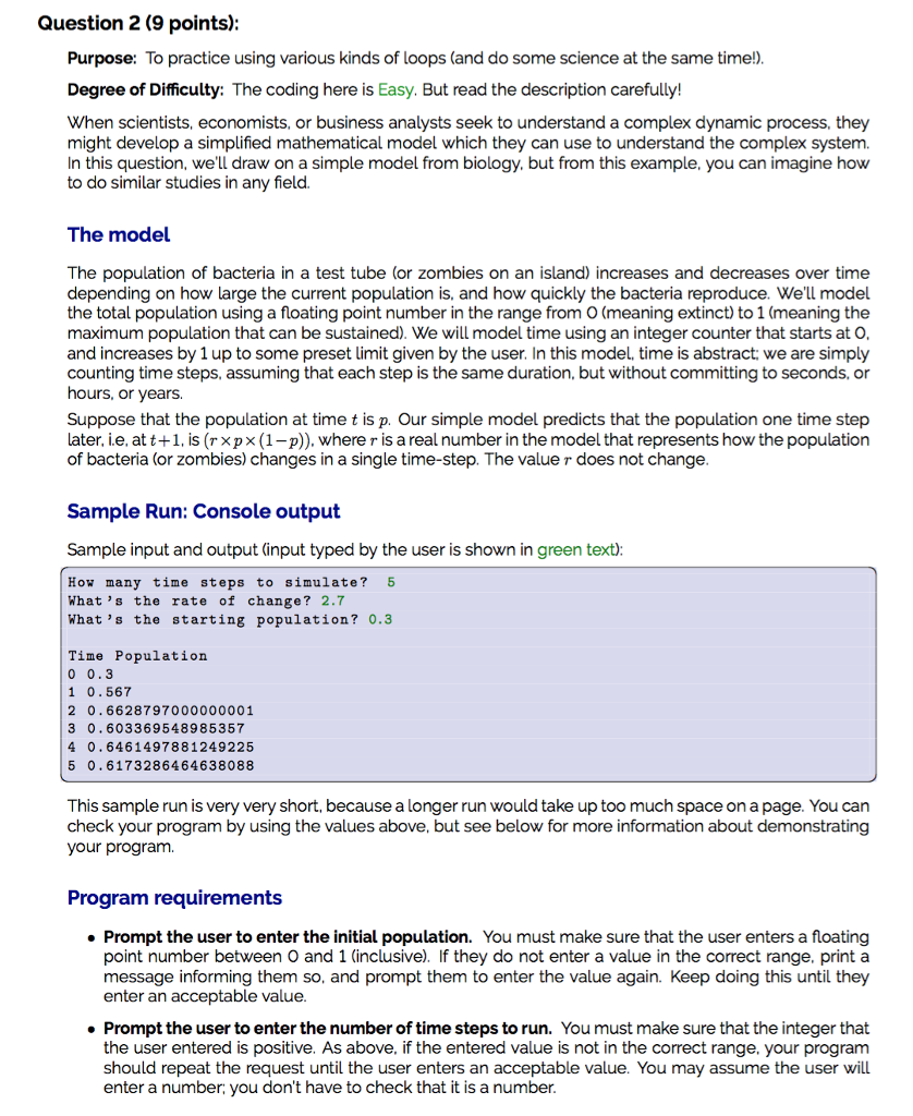 Solved Question 2 (9 points): Purpose: To practice using | Chegg.com