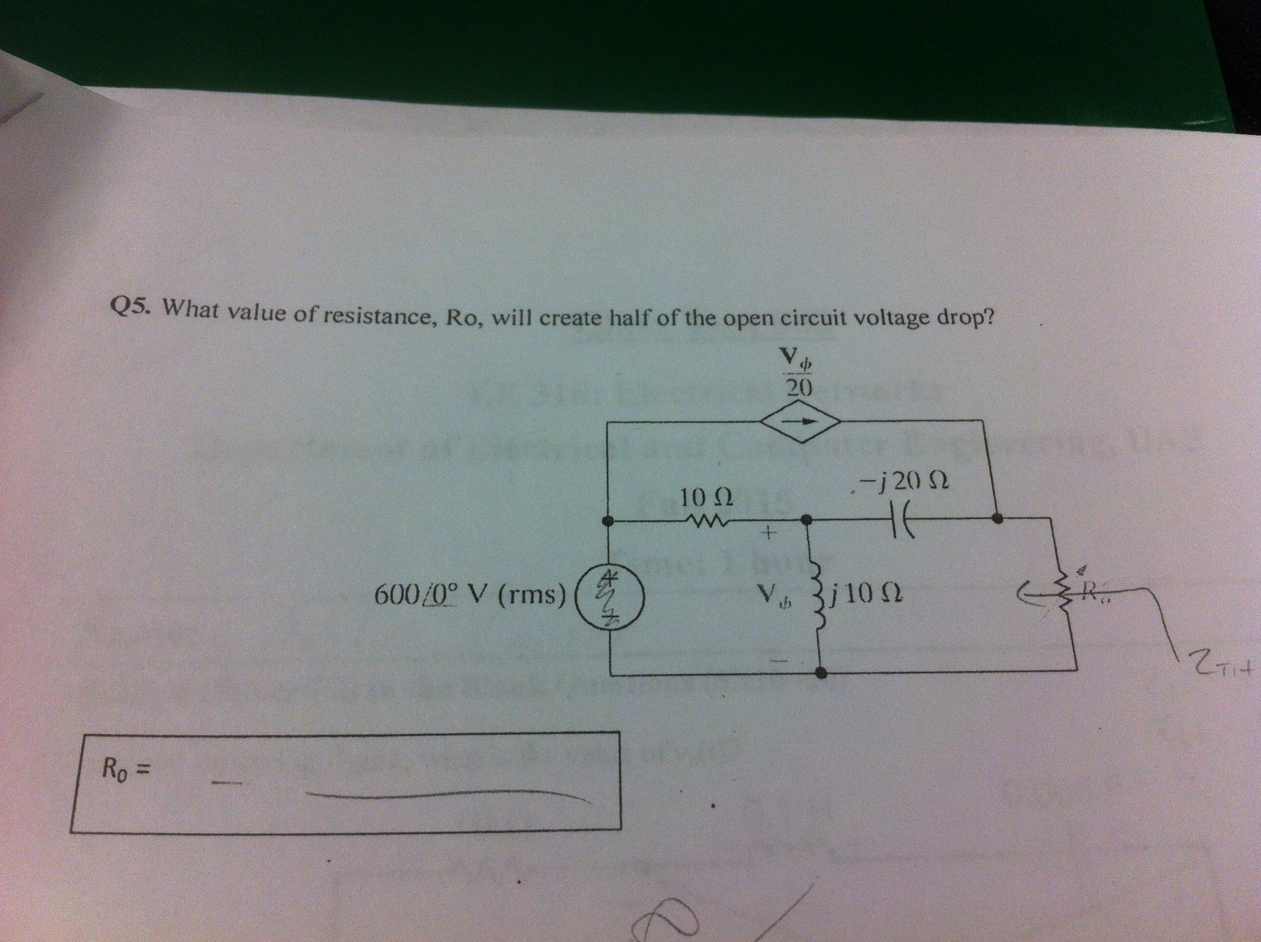 Solved What value of resistance, Ro, will create half of the | Chegg.com