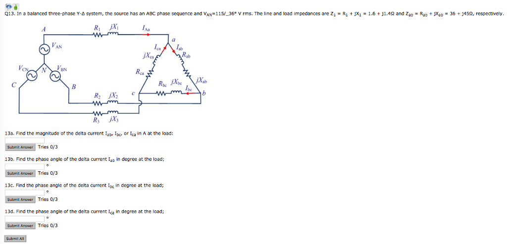 Solved In a balanced three-phase y- Delta system, the source | Chegg.com
