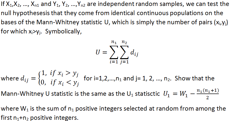 Solved If X1,X2, ..., Xn1 and Y1, Y2, ...,Yn2 are | Chegg.com