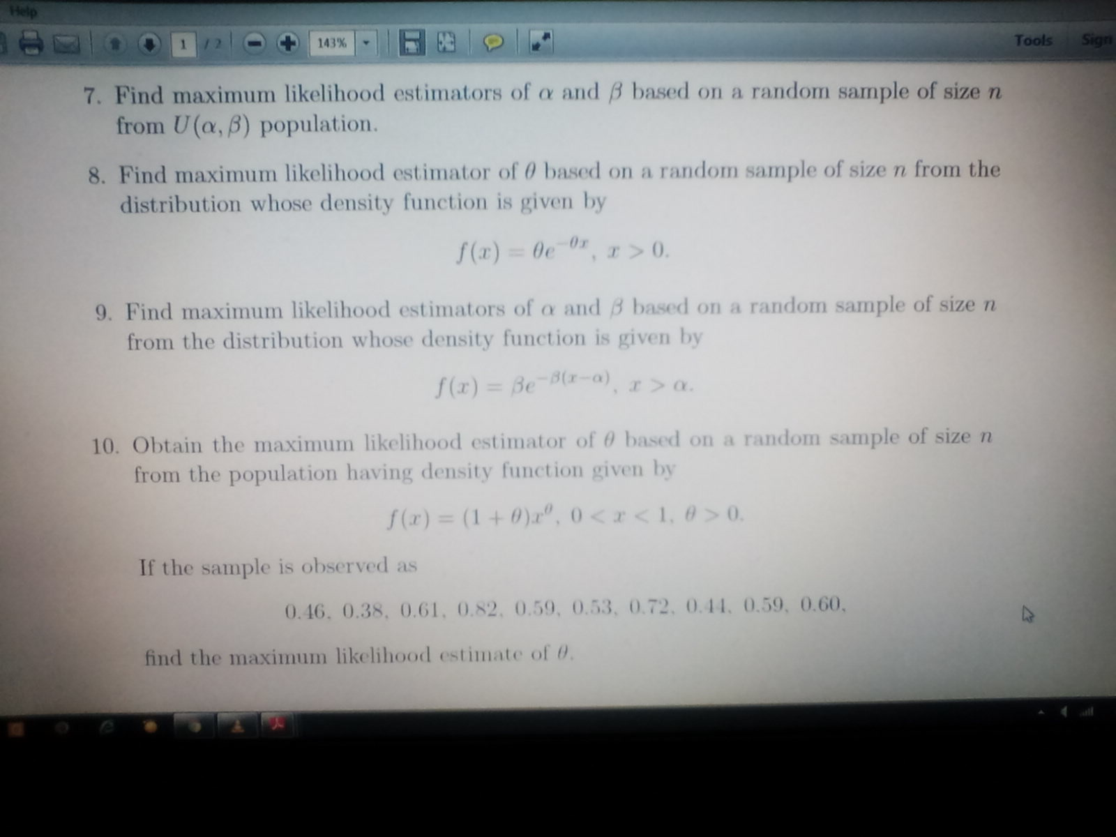 Solved Find maximum likelihood estimators of alpha and beta | Chegg.com