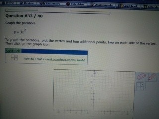 Solved Graph the parabola. y = 3x^2 To graph the parabola, | Chegg.com