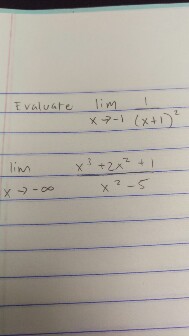 Solved Evaluate lim x tends to -1 1/( x+ 1)^2 lim x tends to | Chegg.com
