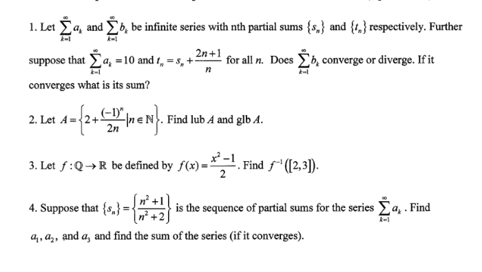 Solved 1. Let Σ q and Σ4k infinite series with nth partial | Chegg.com