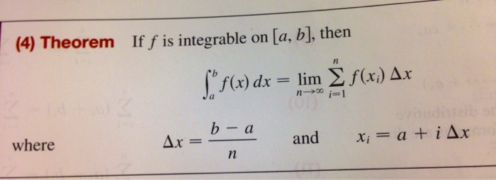 Solved Use the form and definition of the integral given in | Chegg.com