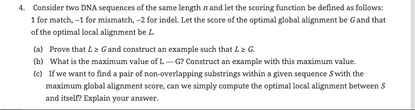 Solved Consider two DNA sequences of the same length n and | Chegg.com