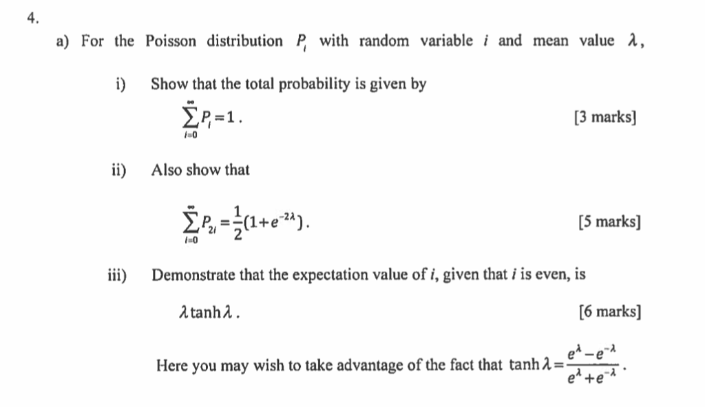 Solved 4 A For The Poisson Distribution With Random