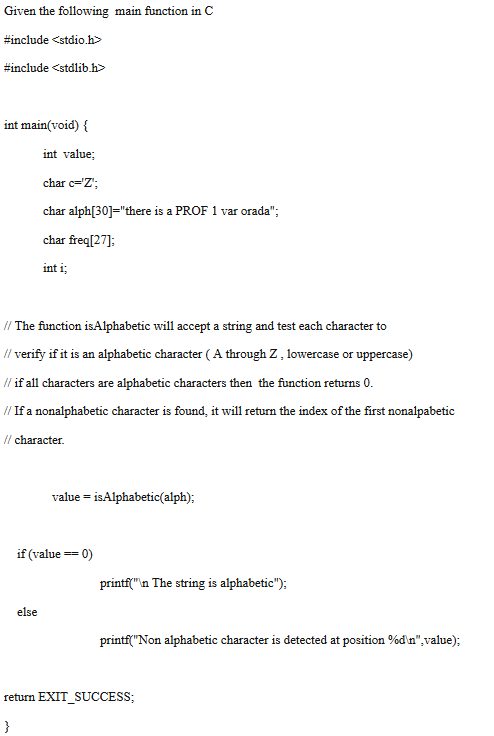 Solved Write the function isAlphabetic in Intel assembly | Chegg.com