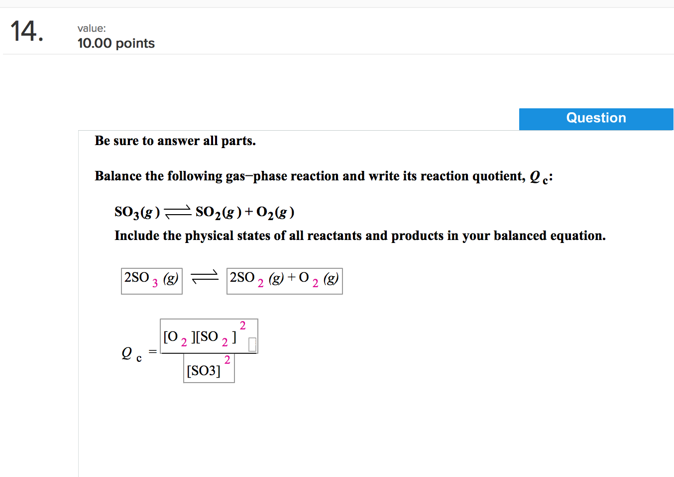 Solved Balance the following gas-phase reaction and write | Chegg.com Solved Balance the following gas-phase reaction and write | Chegg.com