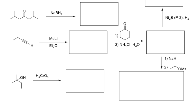 Solved NaBH4 Ni2B (P-2), H2 1) MeLi 2) NH4CI, H20 Et2O 1) | Chegg.com
