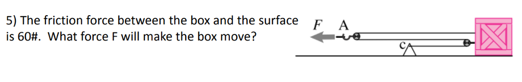 Solved 5) The friction force between the box and the surface | Chegg.com