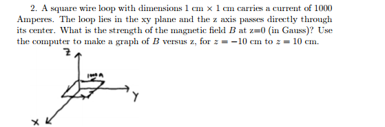 Solved A square wire loop with dimensions 1 cm times 1 cm | Chegg.com