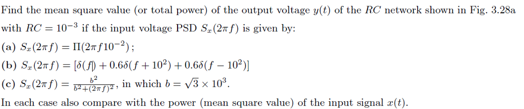 Find the mean square value (or total power) of the | Chegg.com