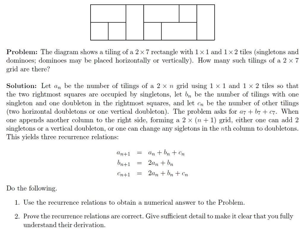 Solved Problem The Diagram Shows A Tiling Of A 2 Times 7