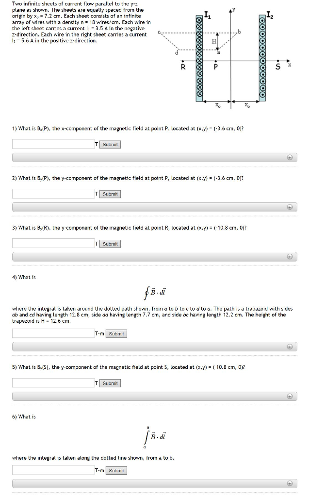 Solved Two infinite sheets of current flow parallel to the | Chegg.com