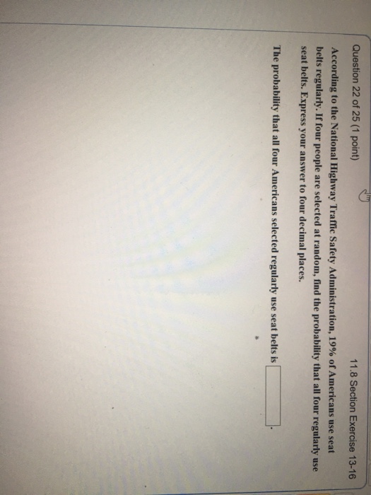 Solved According to the National Highway Traffic Safety | Chegg.com