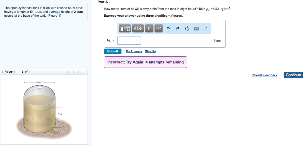 Solved Part A The open cylindrical tank is filled with | Chegg.com