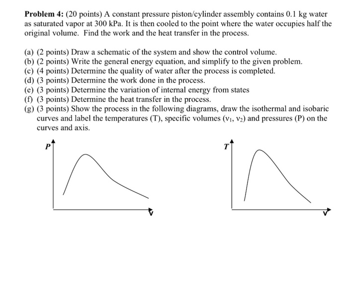 Solved Problem 4: (20 points) A constant pressure piston | Chegg.com