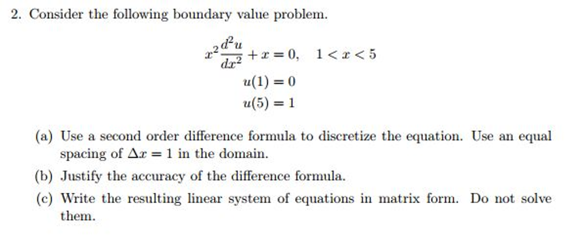 Consider the following boundary value problem. x^2 | Chegg.com