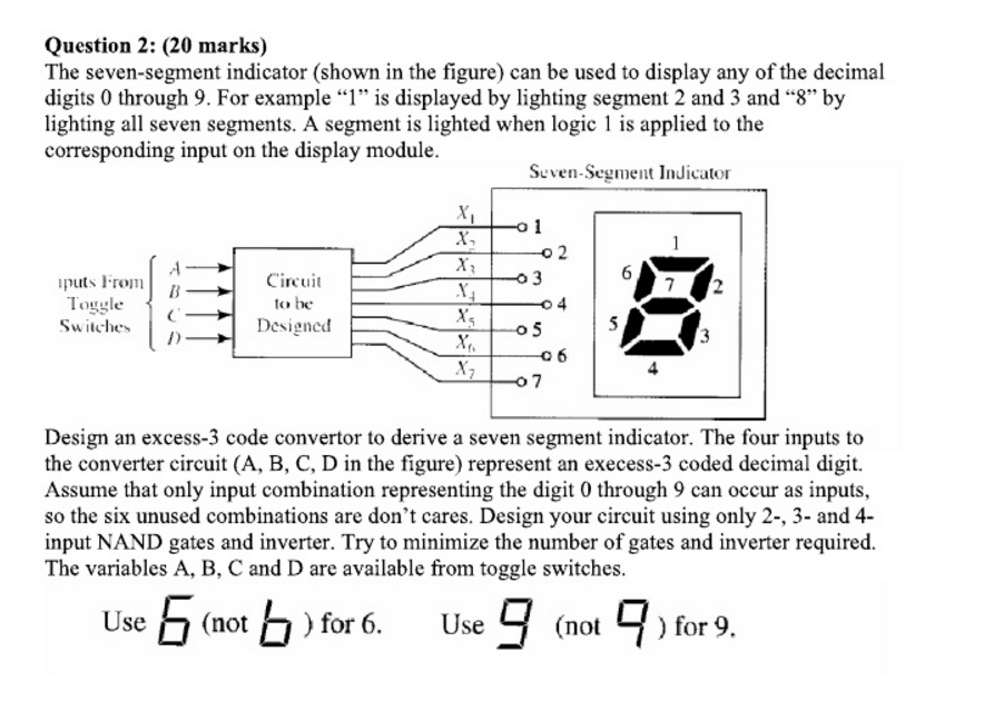 Solved The Seven Segment Indicator Shown In The Figure Can