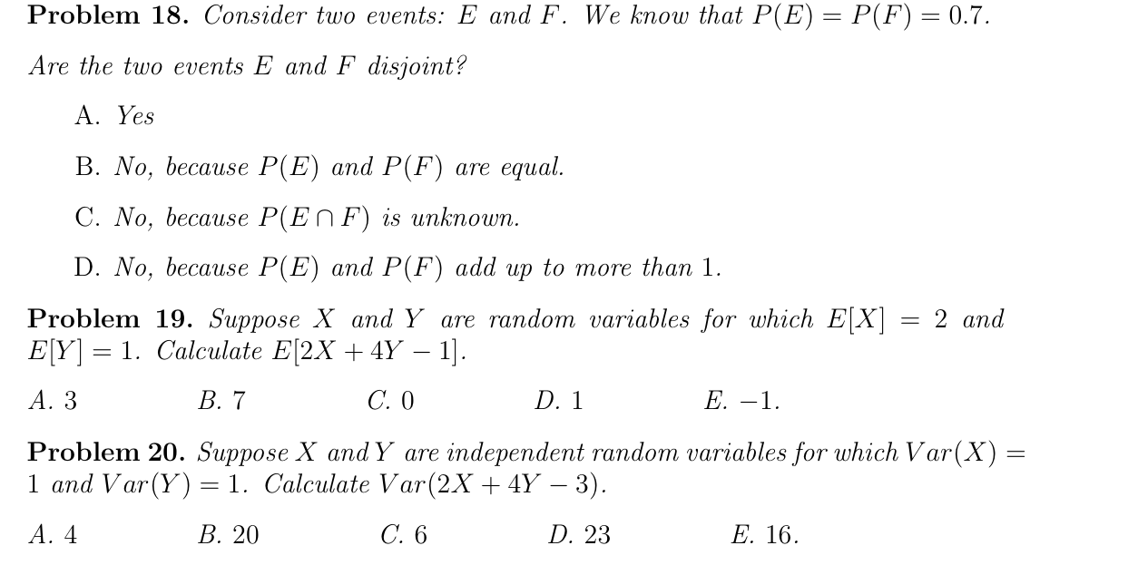 Solved Problem 18. Consider two events: E and F. We know | Chegg.com Solved Problem 18. Consider two events: E and F. We know | Chegg.com