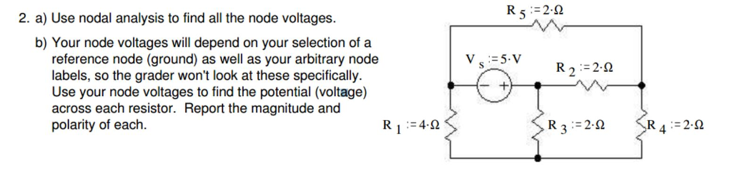 Solved Use nodal analysis to find all the node voltages. | Chegg.com