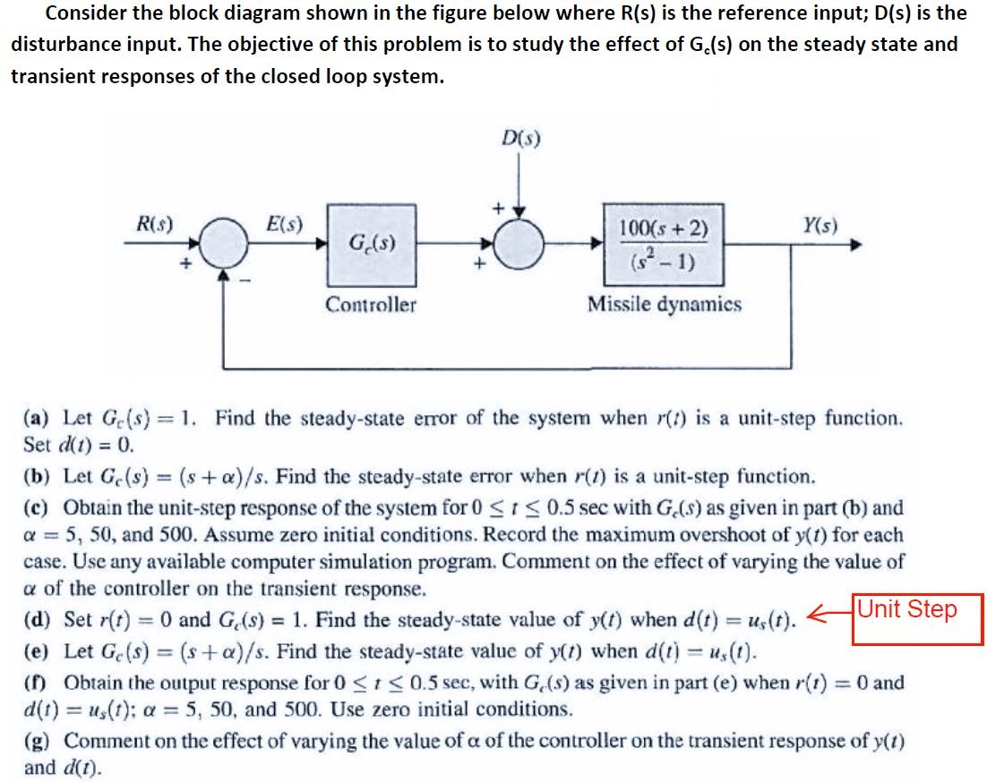Consider the block diagram shown in the figure below | Chegg.com